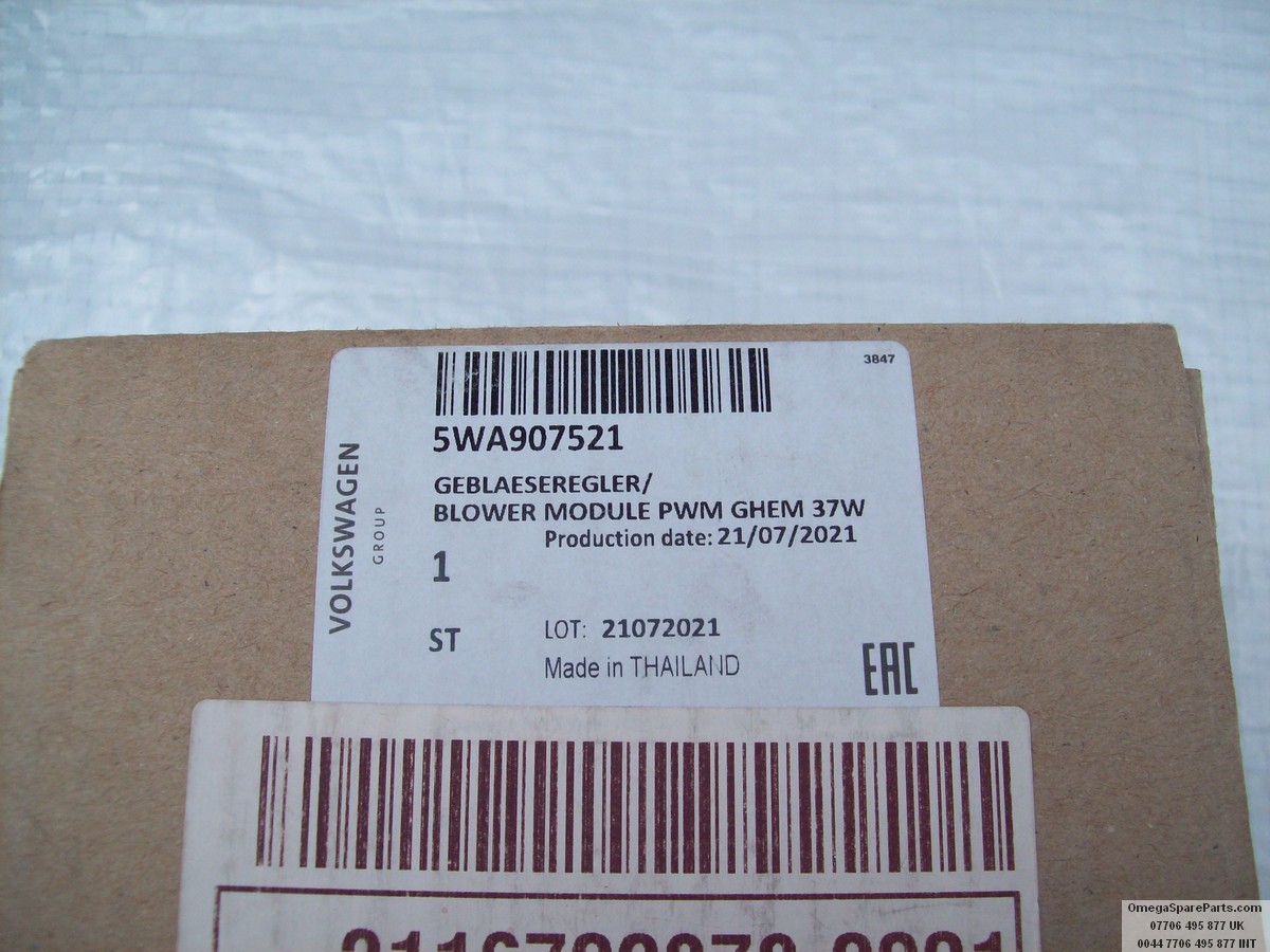 5WA907521 VW Golf T-Roc Valeo Blower Fan Control Module 2014 onward