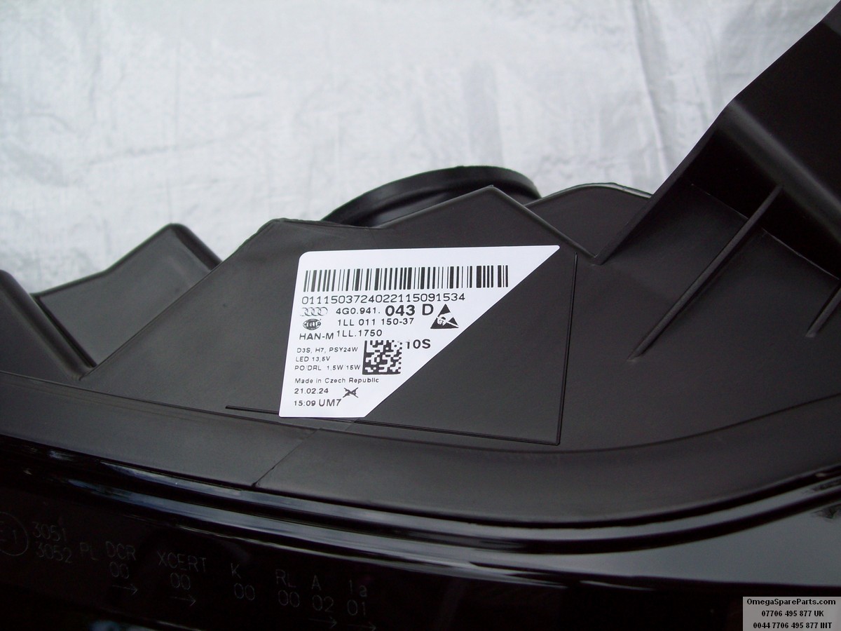 4G0941043D Audi Quattro 4G Headlight Genuine Left 2013-2018